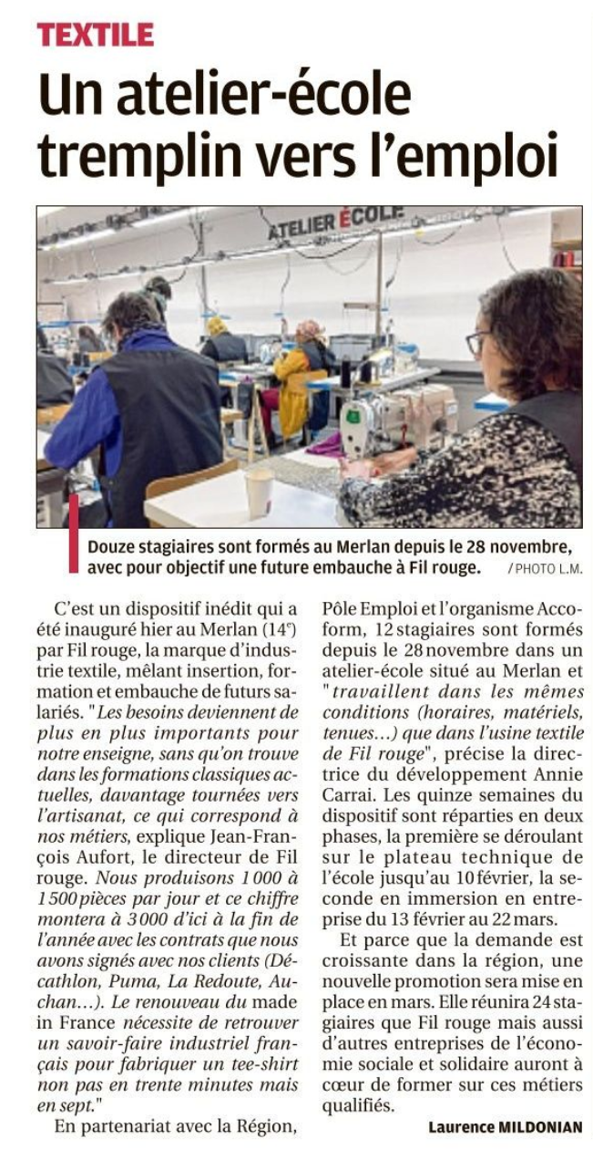 FIL ROUGE inaugure son atelier-école à Marseille - FIL ROUGE